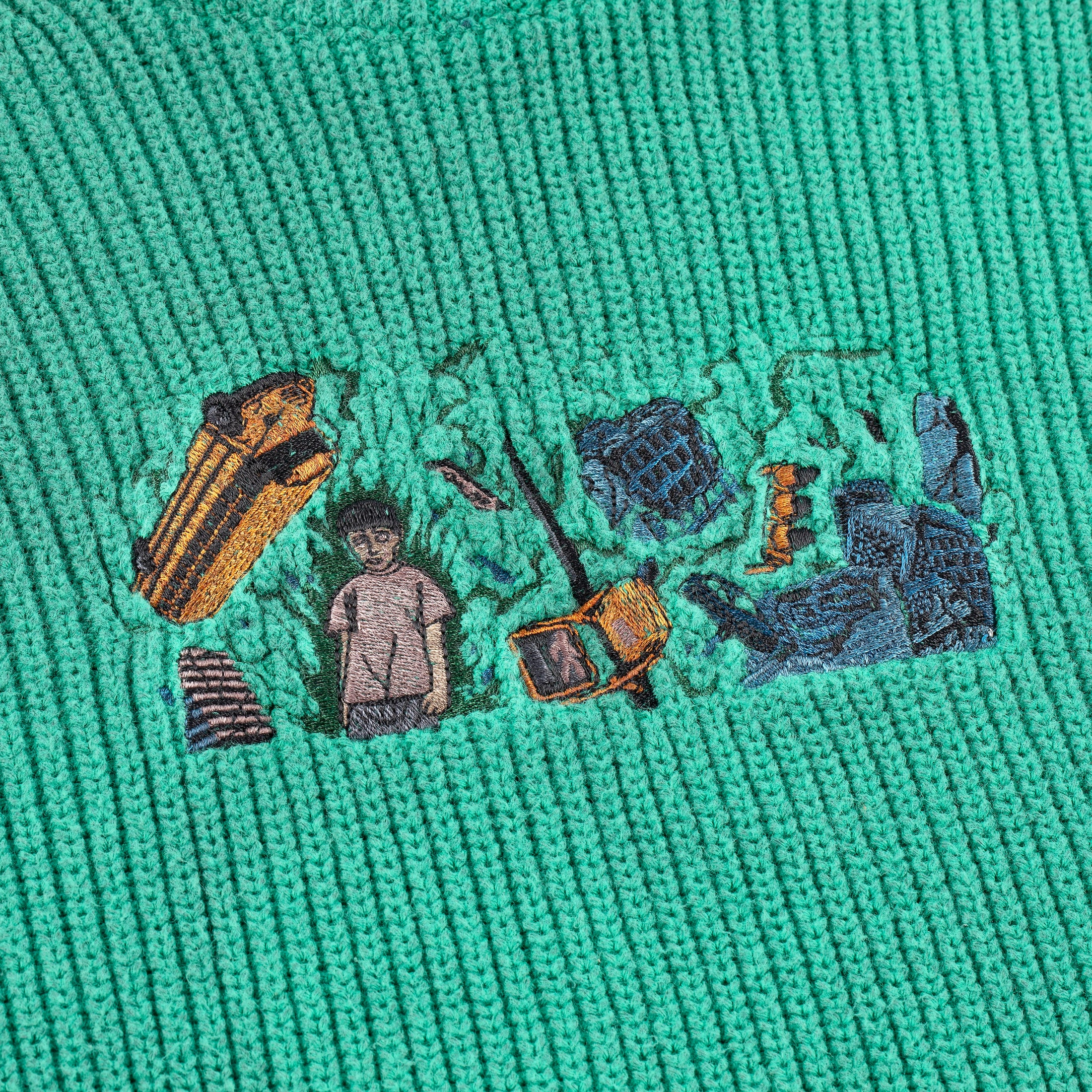 "super kid" heat reactive knit green – derschutze