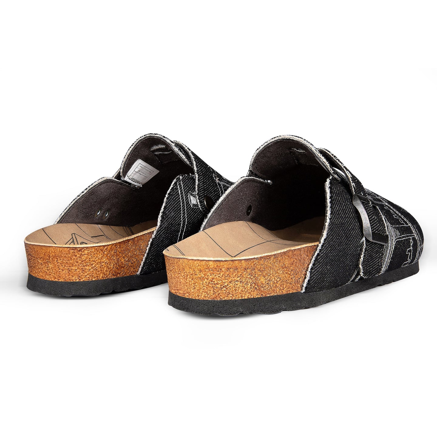 "faces" clogs black denim – derschutze