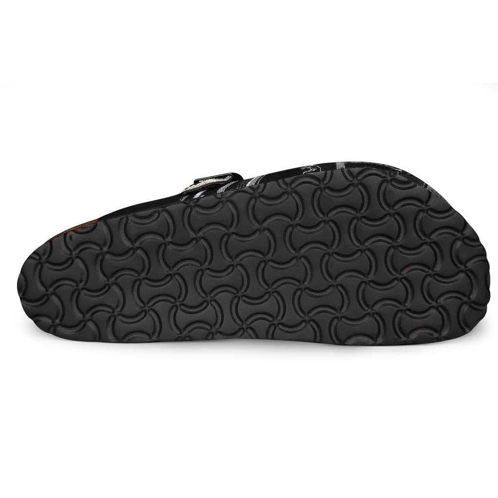 "faces" clogs black denim – derschutze