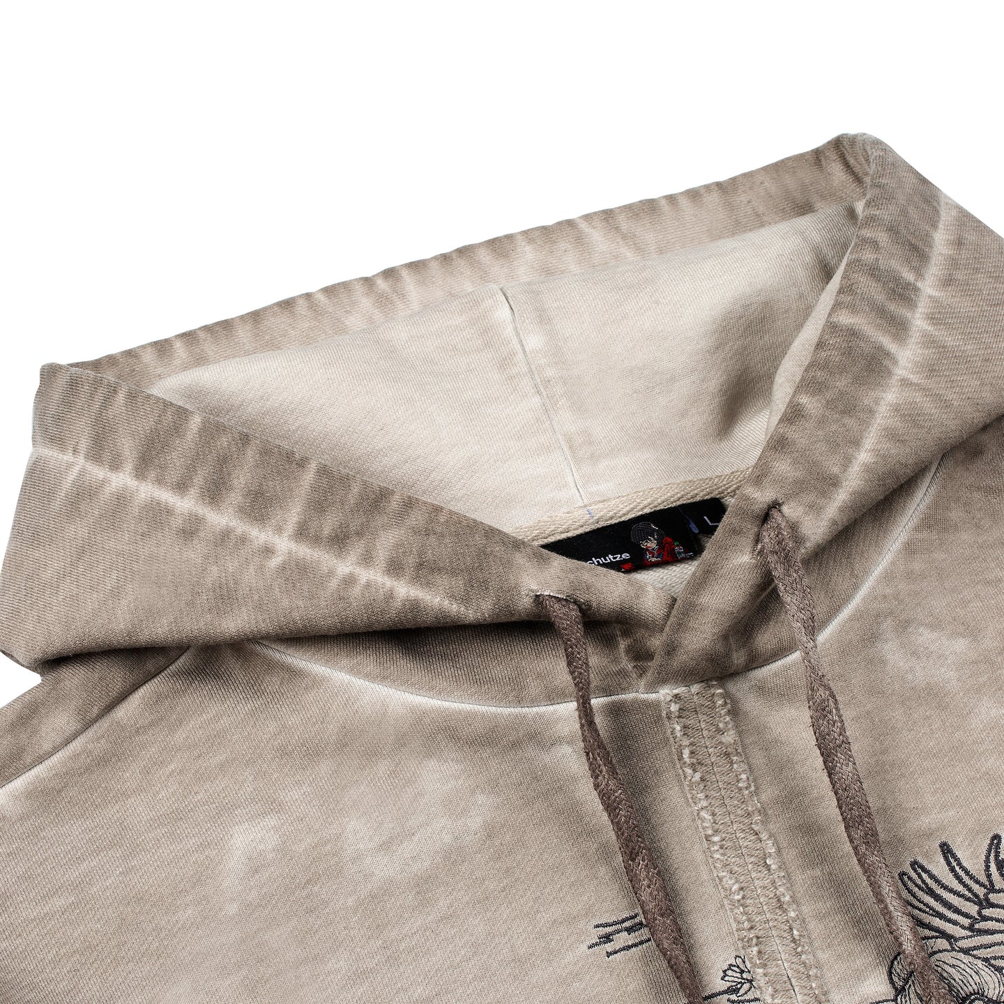 "sashiko v2" Hoodie light grey – derschutze