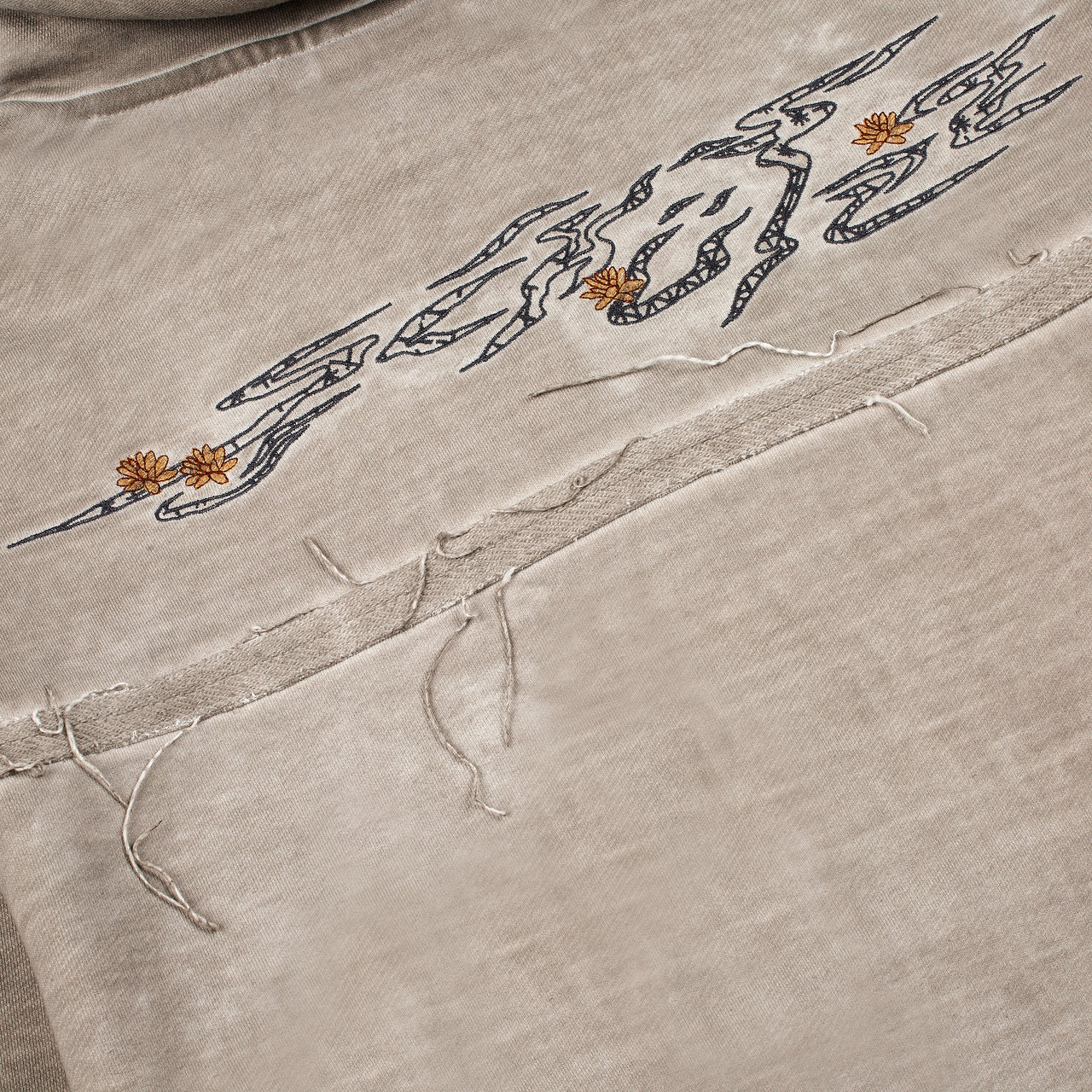 "sashiko v2" Hoodie light grey – derschutze