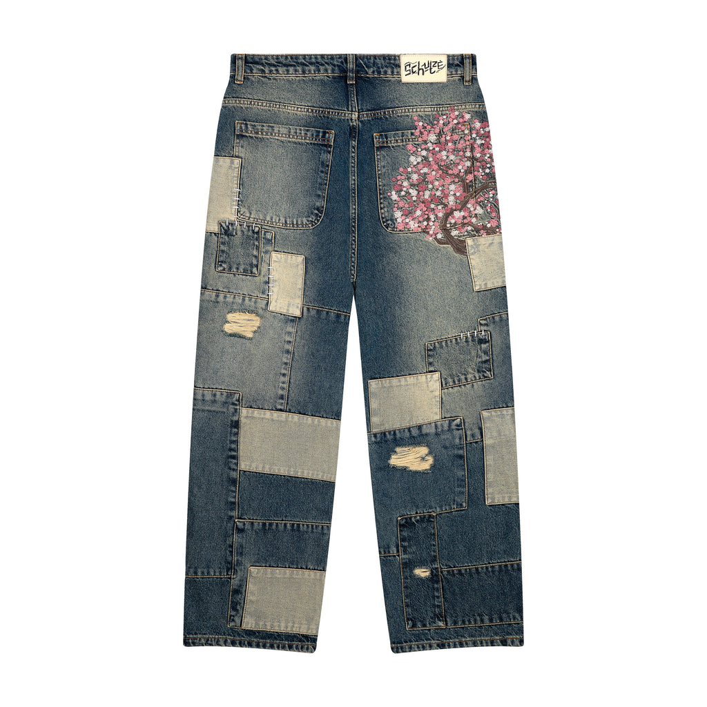 "sashiko v2" patchwork denim blue – derschutze