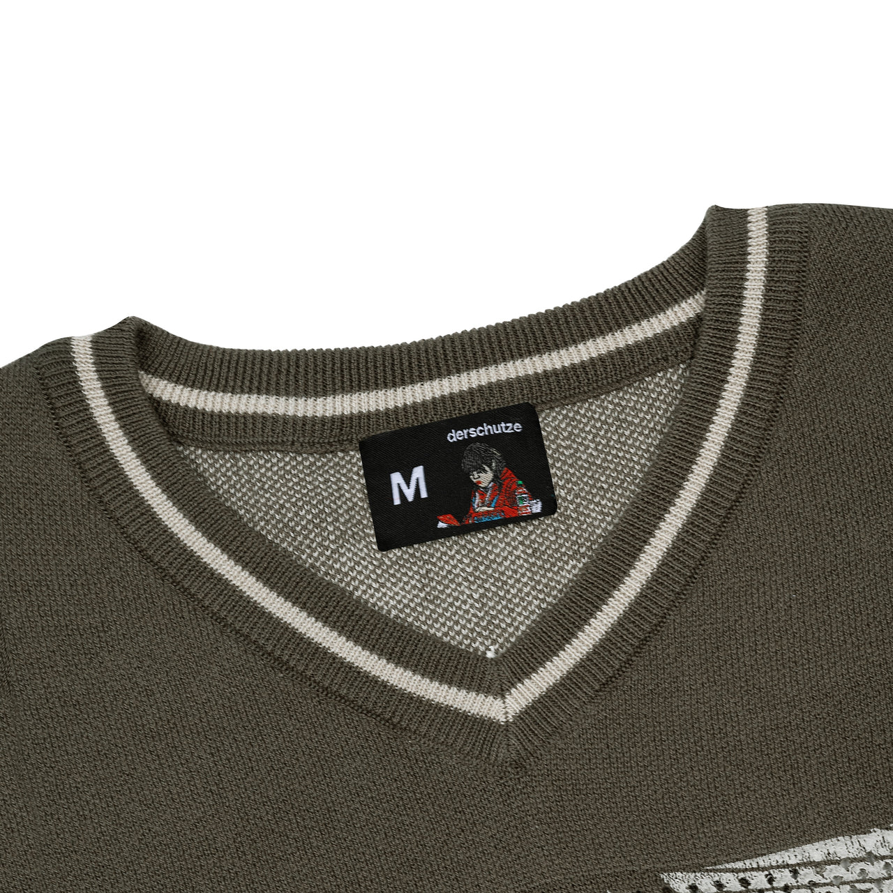 "sashiko v2" knit jersey brown – derschutze