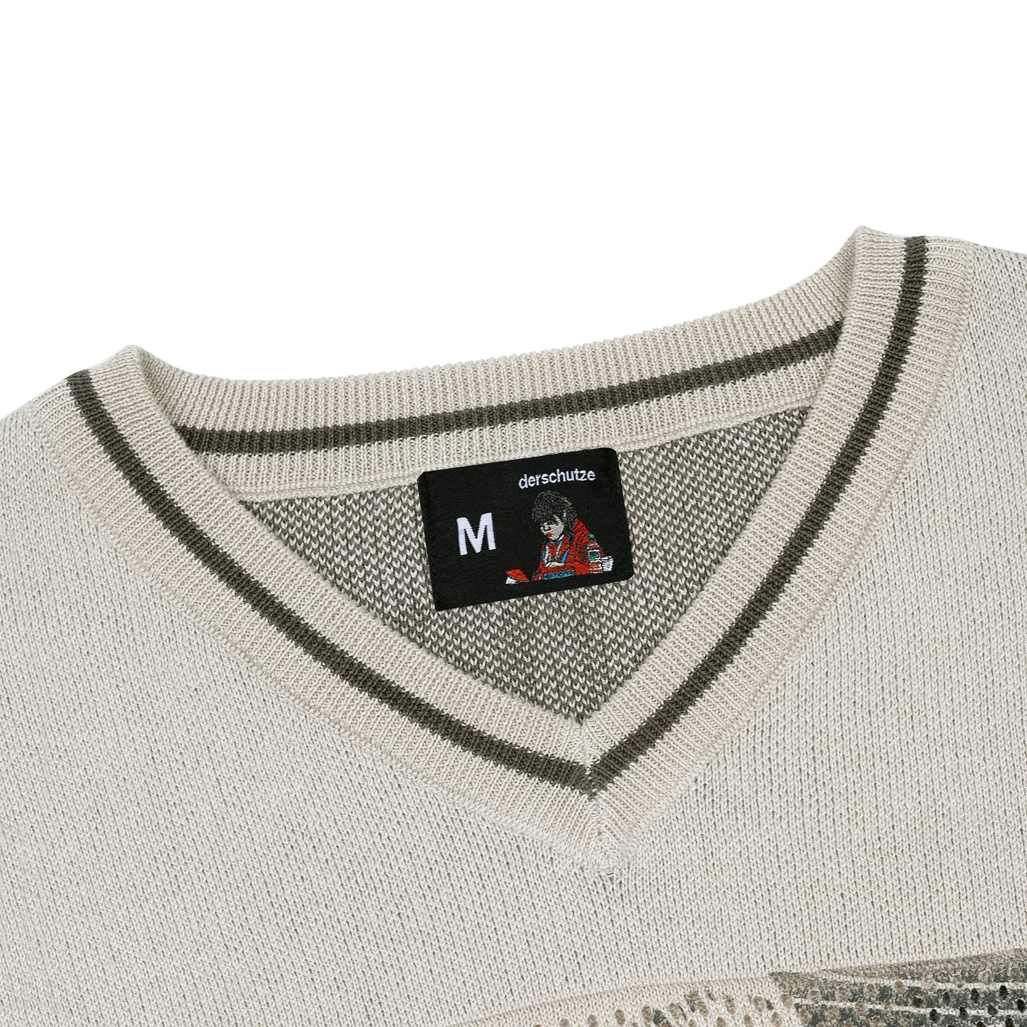 "sashiko v2" knit jersey beige – derschutze