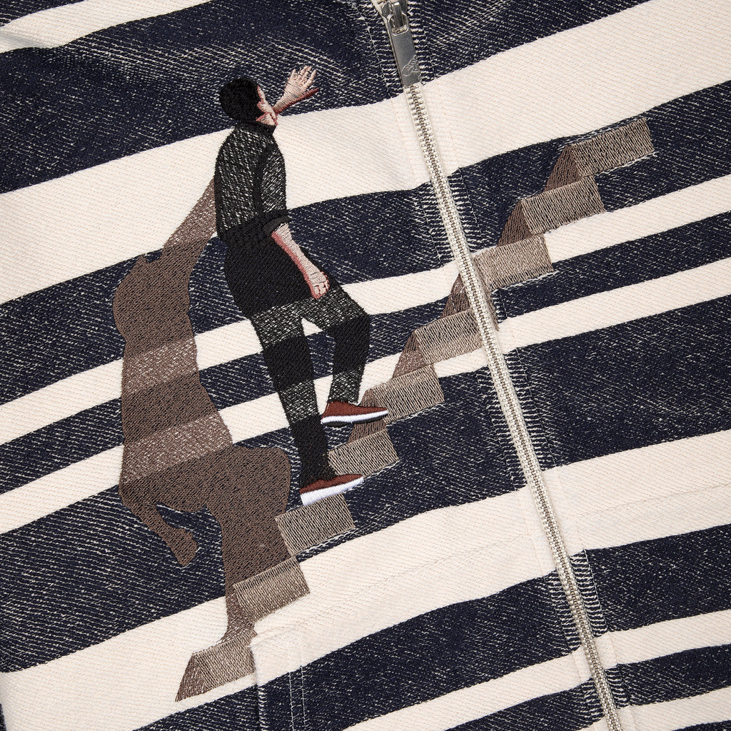 "on air" striped Zip Up – derschutze