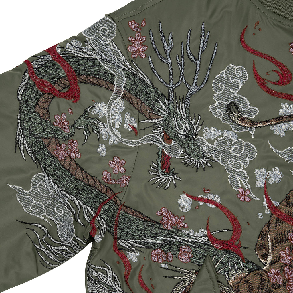 "yakuza v2" bomber Jacket dark green – derschutze