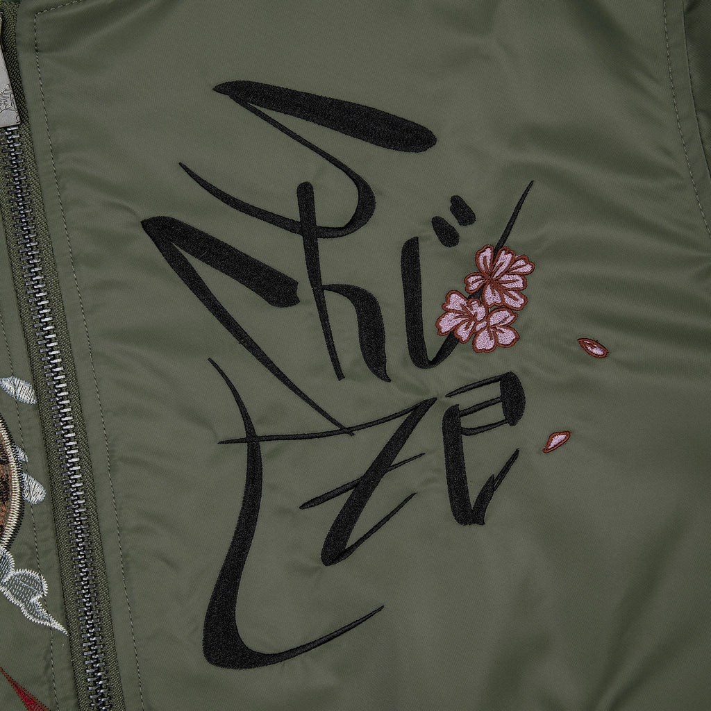 "yakuza v2" bomber Jacket dark green – derschutze