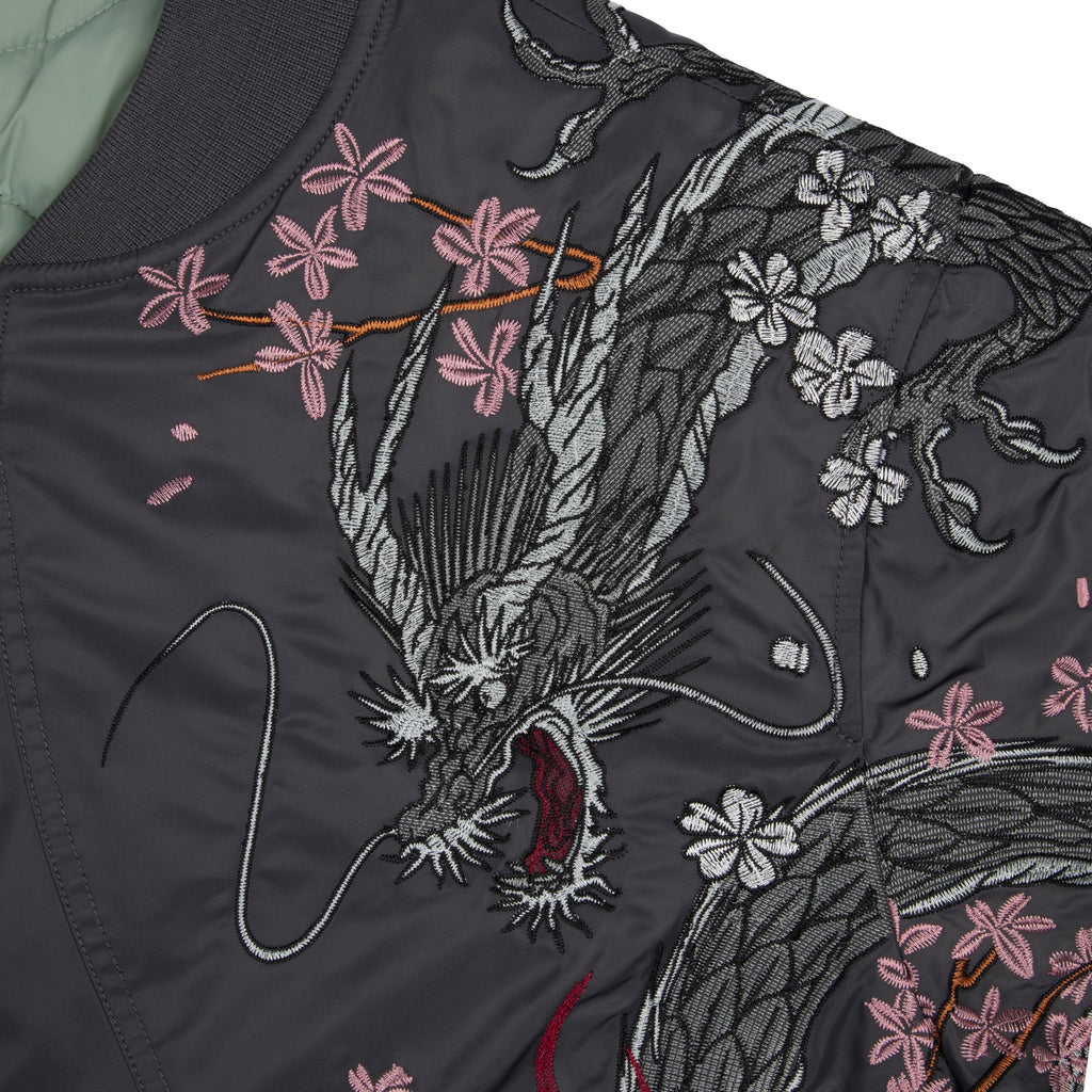 "yakuza v2" bomber Jacket dark grey – derschutze