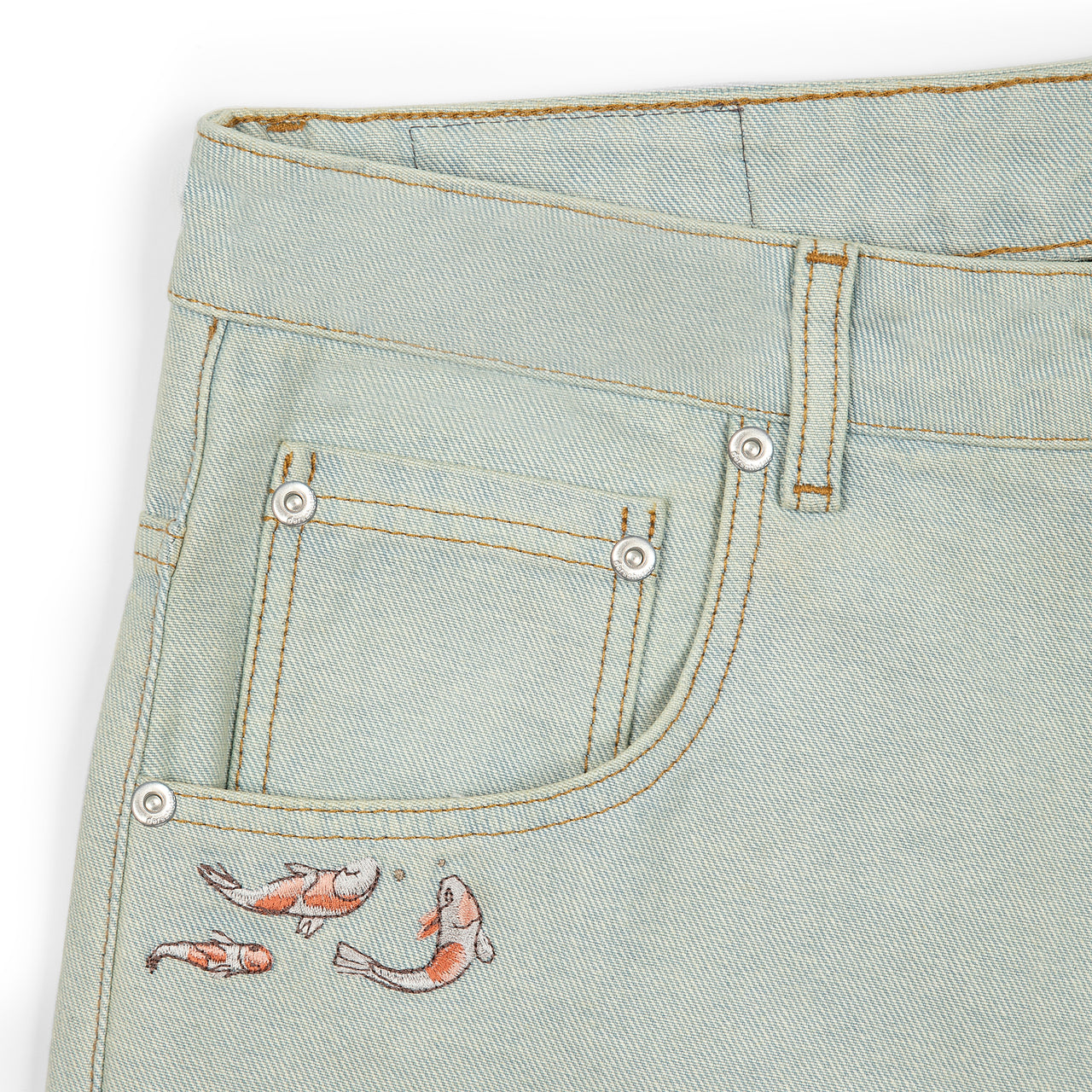 "koi fish" reverse denim – derschutze