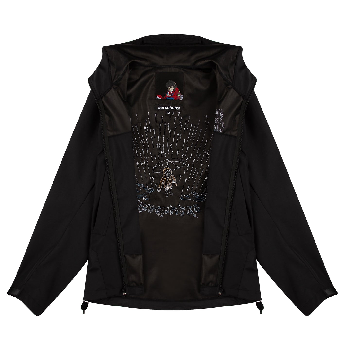 "rainy day" shell Jacket black – derschutze